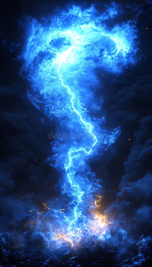 Vivid Blue Lightning Storm, Electric Tendrils Illuminate Dramatic ...