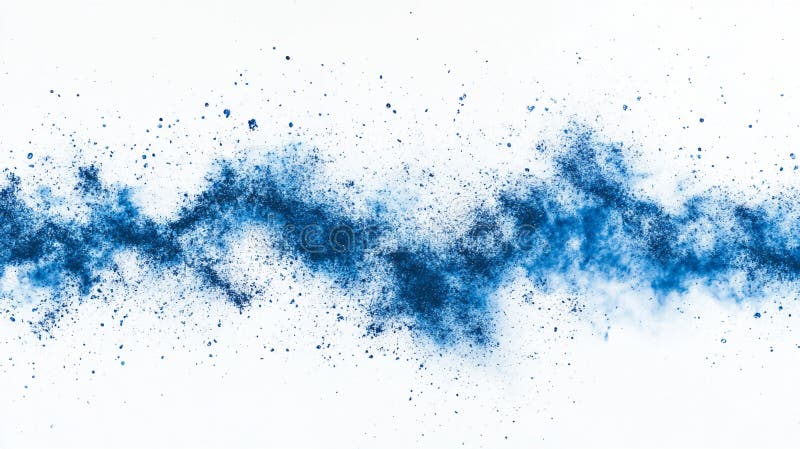 Abstract Blue Powder Creating a Dynamic Wave Pattern on a White ...