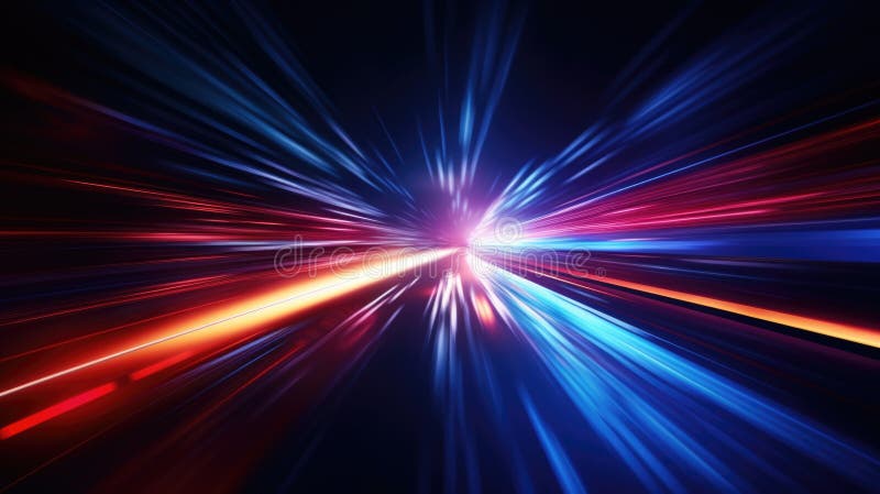 Dynamic Blue and Red Light Explosion Stock Illustration - Illustration ...