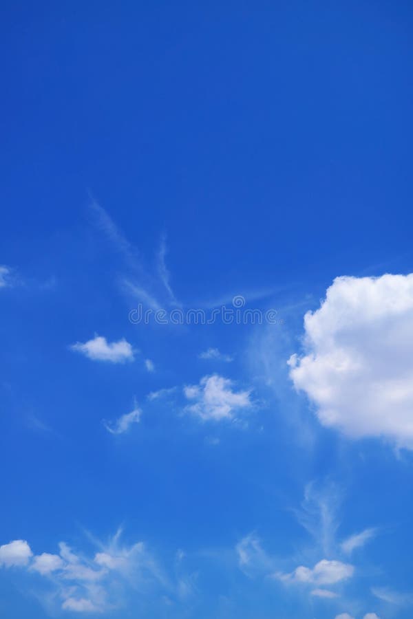 Vivid Blue Sky with Scattered Pure White Clouds Stock Image - Image of ...