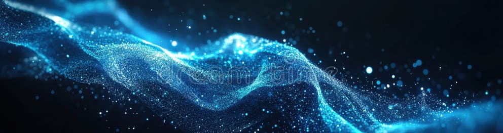 A Vivid Blue Wave of Particles is Gracefully Moving in the Dark Night ...