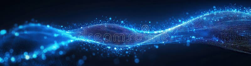 A Vivid Blue Wave of Particles is Gracefully Moving in the Dark Night ...