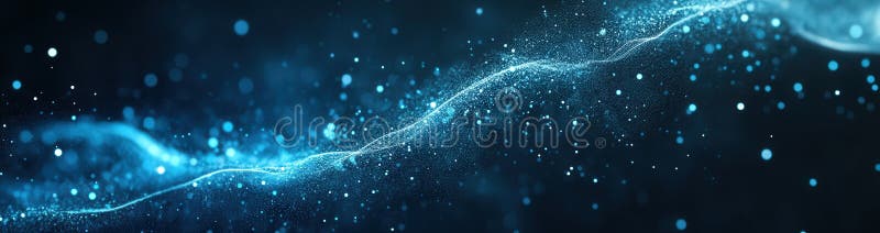 A Vivid Blue Wave of Particles is Gracefully Moving in the Dark Night ...