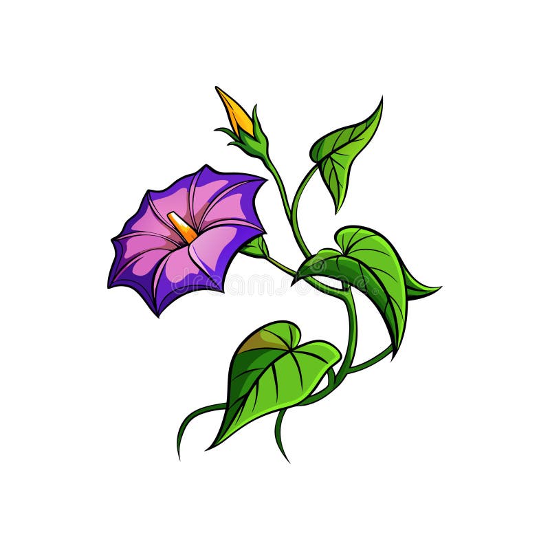 Vivid Bower Vine Flower Artwork in Rich Colors Stock Illustration ...
