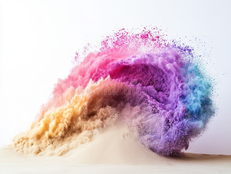 Explosion of Multi Colors on a White Background Stock Illustration ...