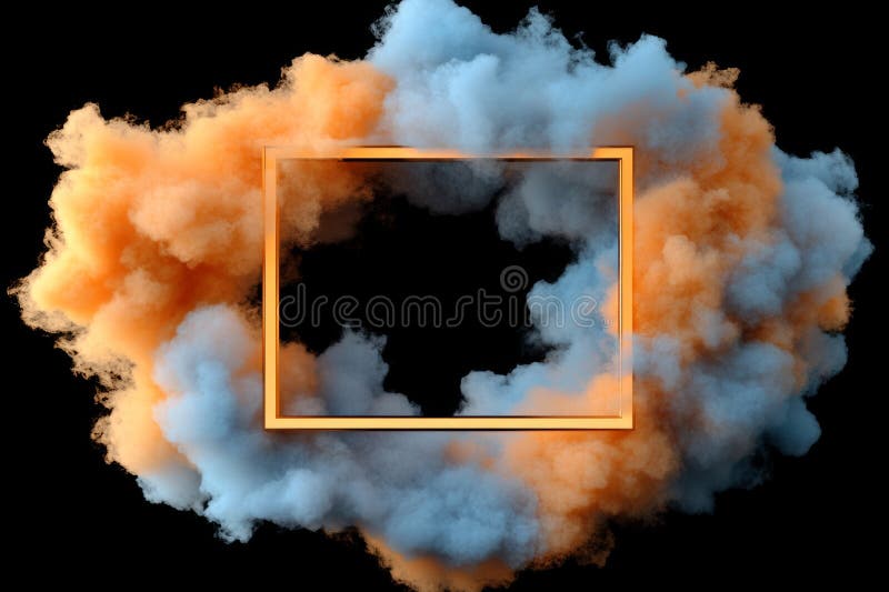 A Vivid Burst of Orange and Blue Sparks, Contained within a Square ...