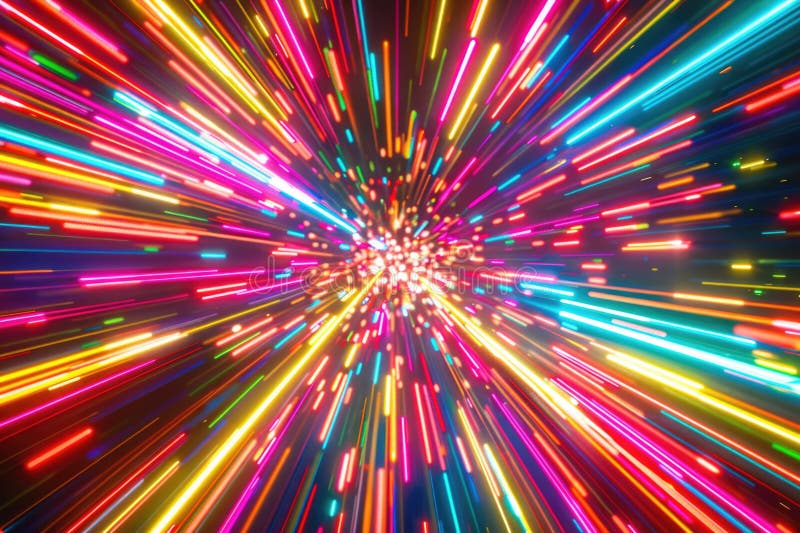 Vivid Bursting Lights Explosion Effect. Stock Image - Image of colorful ...