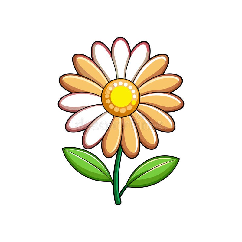 Vivid Butter Daisy Artwork for Botanical Themes Stock Illustration ...