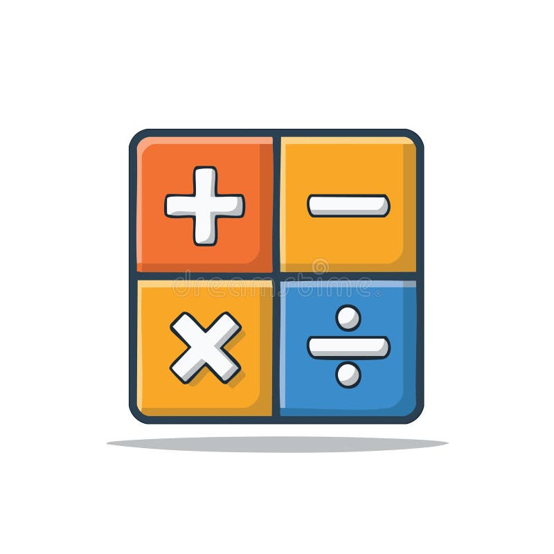 Vivid Calculator Symbols Featuring Addition Subtraction Multiplication Division Stock ...