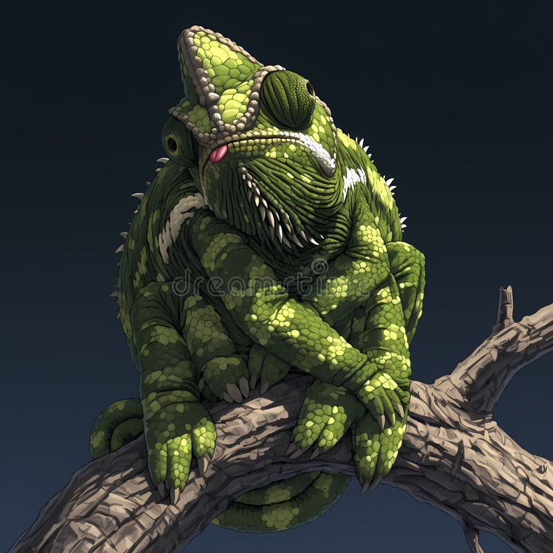Vibrant Chameleon Catching Attention Stock Illustration - Illustration ...