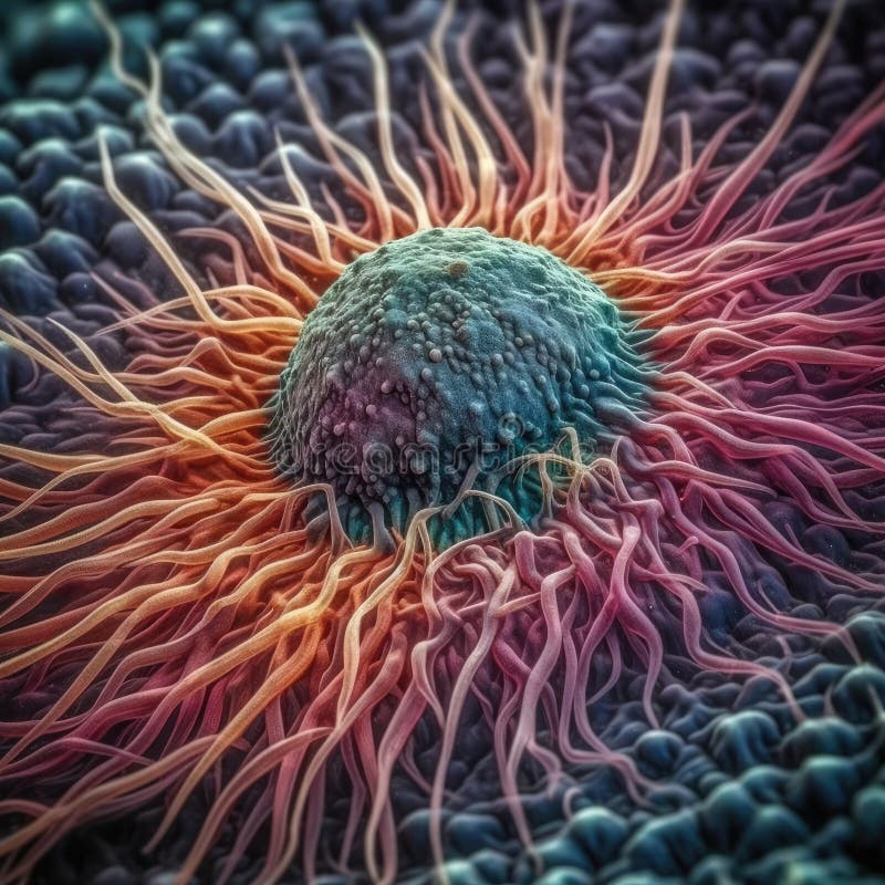Vivid Cilia on Cell Surface in 4K Microscopic View. Ideal for Medical ...