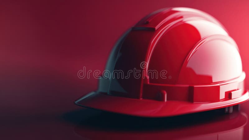A Vivid Close-up of a Red Hard Hat Resting on a Matching Red Surface ...