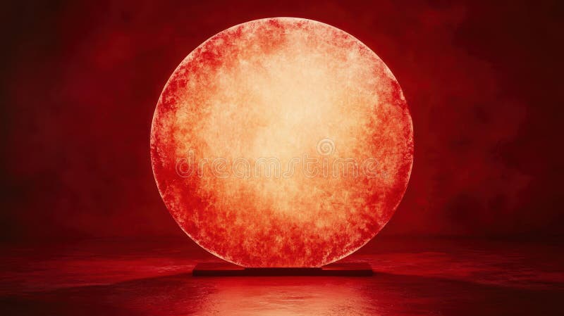 A Vivid Close-up of a Red Light Illuminating a Table Against a Striking ...