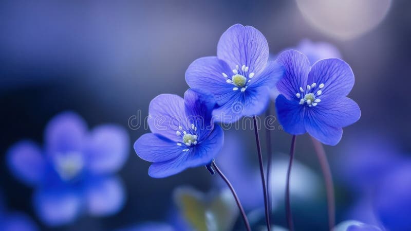 Vivid Close-up of Vibrant Blue Flowers with Delicate Petals Stock ...