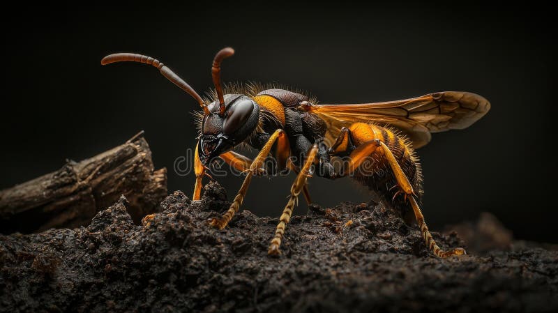 Vivid Close-up of a Wolf Ant Engaging in Activity Forest Floor Macro ...