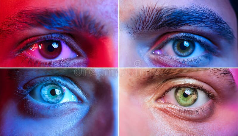 Vivid Collage of Eyes Highlighting Diversity through Bright Colors. Ai ...