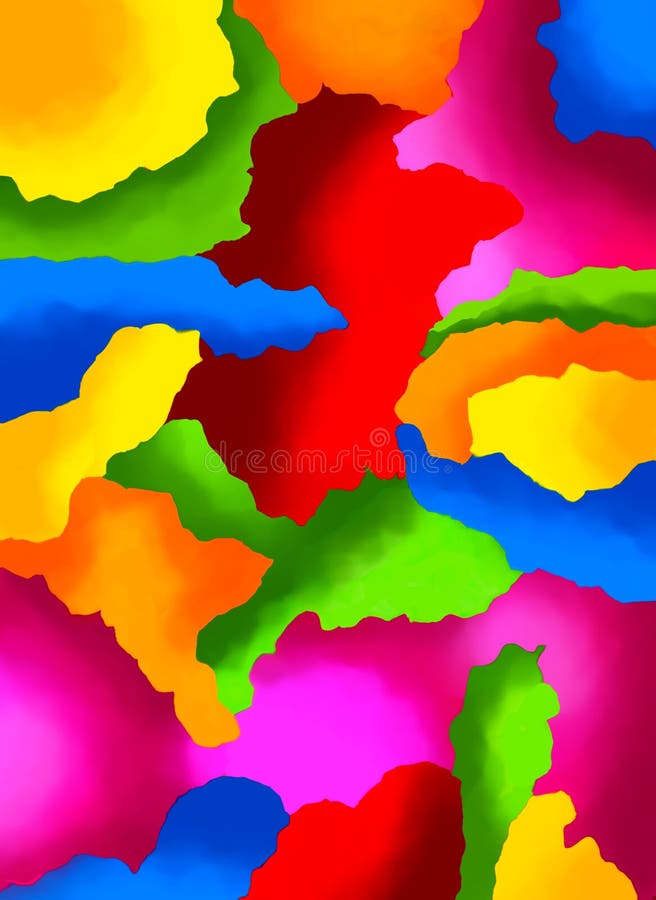 Vivid Color Abstract Painting Stock Illustration - Illustration of ...