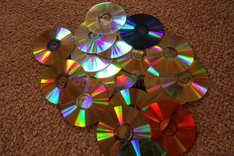 Vivid Color of CD and DVD Discs. Stock Photo - Image of colorful ...