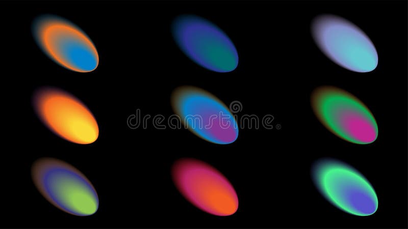 Vivid Color Gradient Shapes. Blurred Vibrant Set Stock Vector ...
