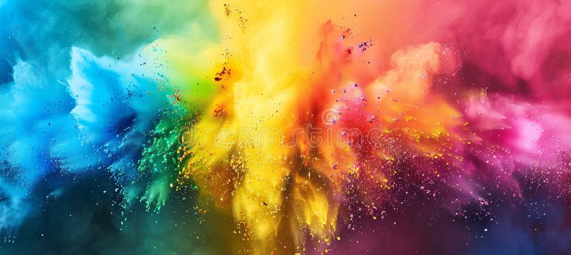 Vivid Color Powder Explosion, Multicolored Smoke Effect Design ...