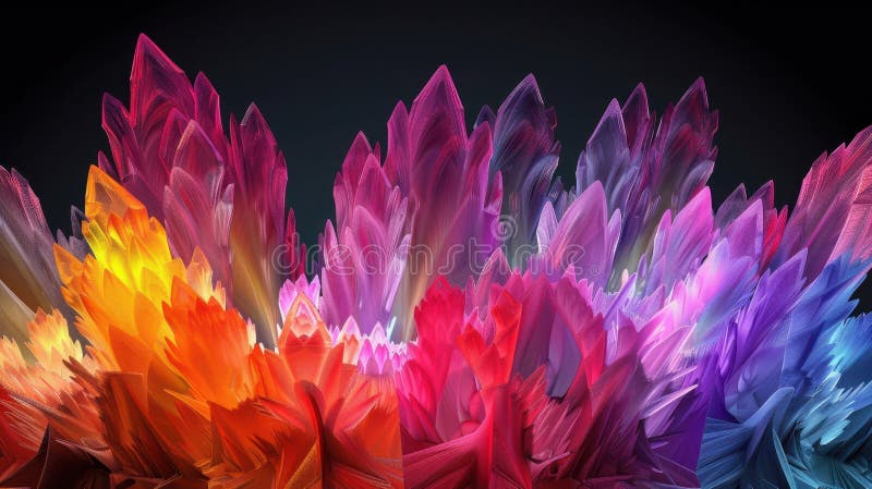 Vivid Color Spectrum Floral Digital Art Display Stock Image - Image of ...