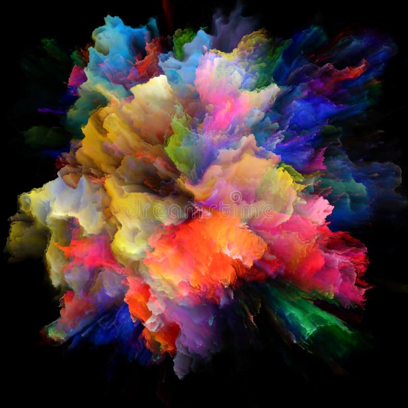 Vivid Color Splash Explosion Stock Illustration - Illustration of ...