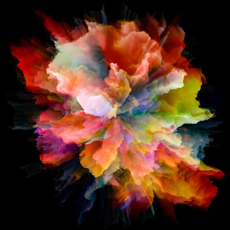 Vivid Color Splash Explosion Stock Illustration - Illustration of ...