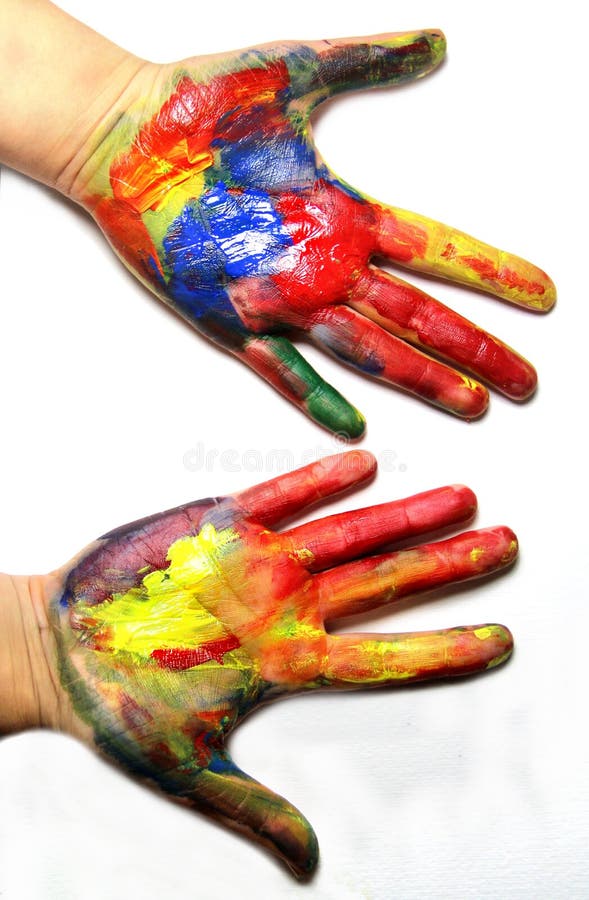 Vivid colored hands stock photo. Image of color, craft - 30393488