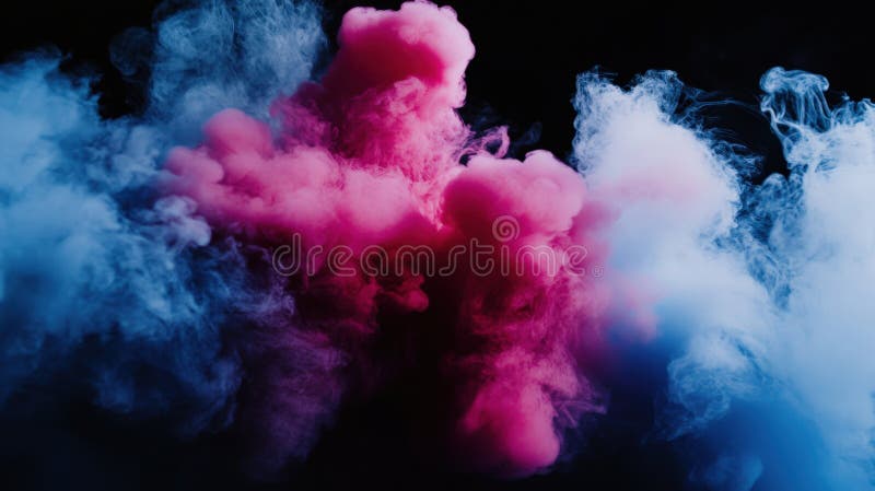Vivid Colored Smoke Clouds in Contrasting Dark and Light Hues Stock ...