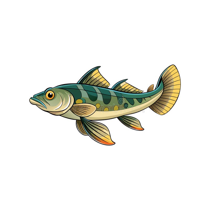 Vivid Brackish Goby Colorful Art Piece Stock Illustration ...