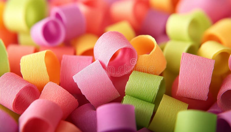 Vivid, Colorful Background of Abstract Curled Shapes with Depth, Ideal ...