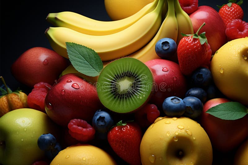 A Vivid and Colorful Fruit Composition Forming a Captivating Background ...