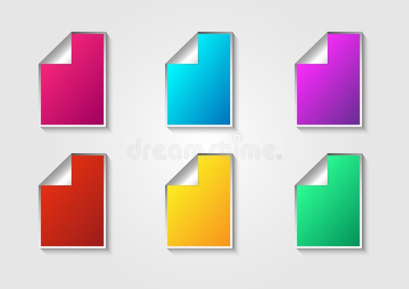 Vivid Colorful Paper Sheets on Flat Style Stock Illustration ...