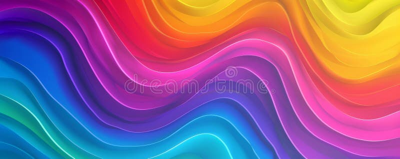 A Vivid and Colorful Rainbow Gradient Wavy Abstract Background, with ...