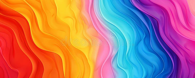 A Vivid and Colorful Rainbow Gradient Wavy Abstract Background, with ...