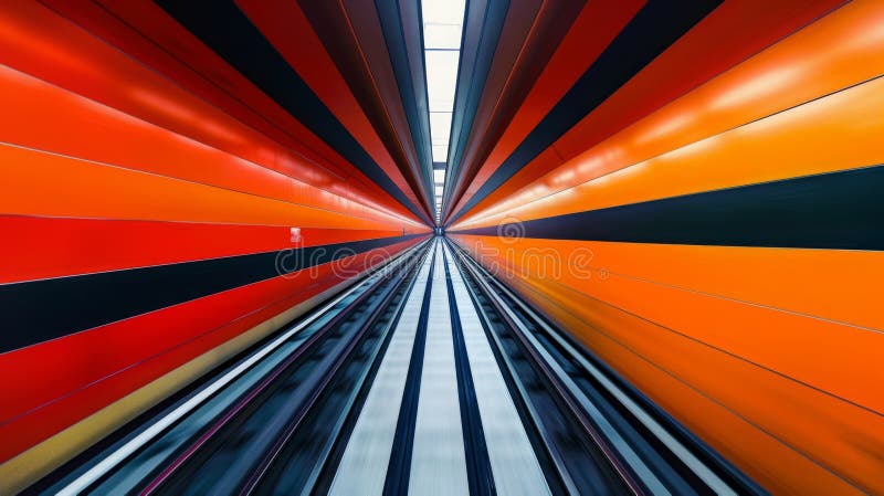 Vivid Colorful Tunnel with Intersecting Lines Stock Image - Image of ...