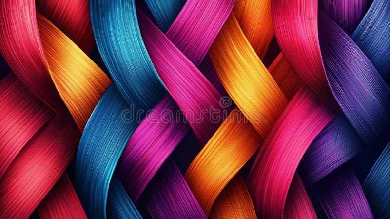 Vivid Colorful Woven Textile Abstract Design Stock Illustration ...