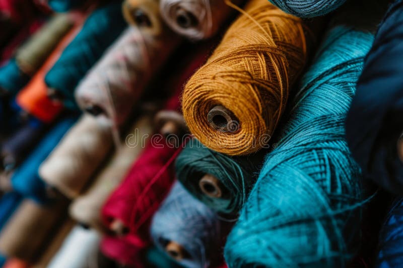 Vivid and Colorful Yarn Rolls Forming an Eye Catching and Vibrant ...