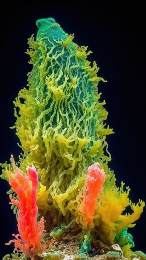 Vivid Colors of Algae Under the Electron Microscope . Stock ...
