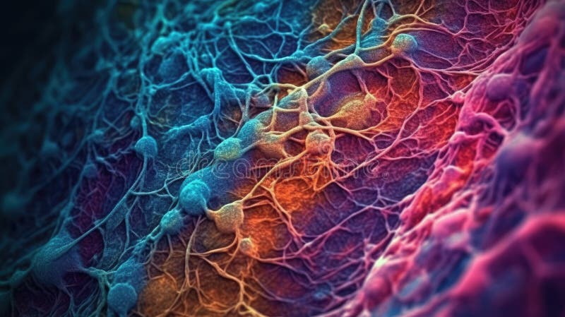 Vivid Colors of Bone Cells Under the Microscope. Perfect for Medical ...