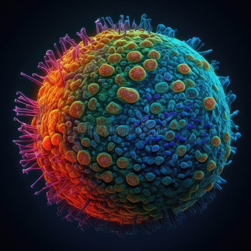 Vivid Colors of a Cell Nucleus Under an Electron Microscope. Ideal for ...