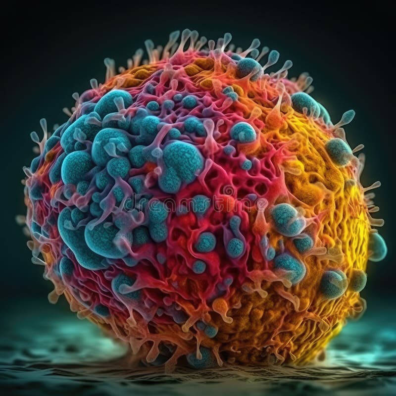 Vivid Colors of a Cell Nucleus Under an Electron Microscope. Perfect ...