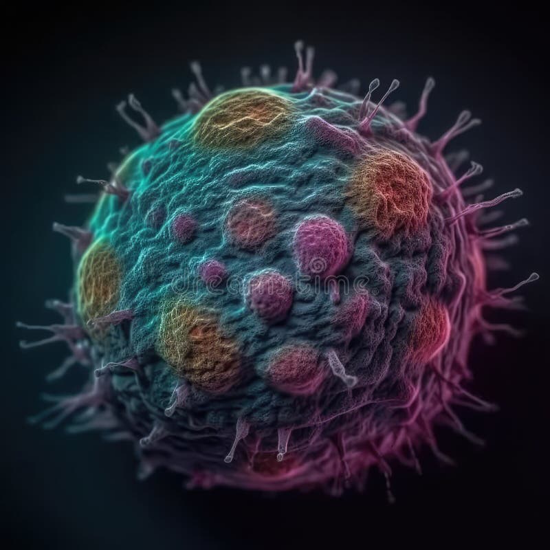 Vivid Colors of a Cell Nucleus Under an Electron Microscope. Perfect ...