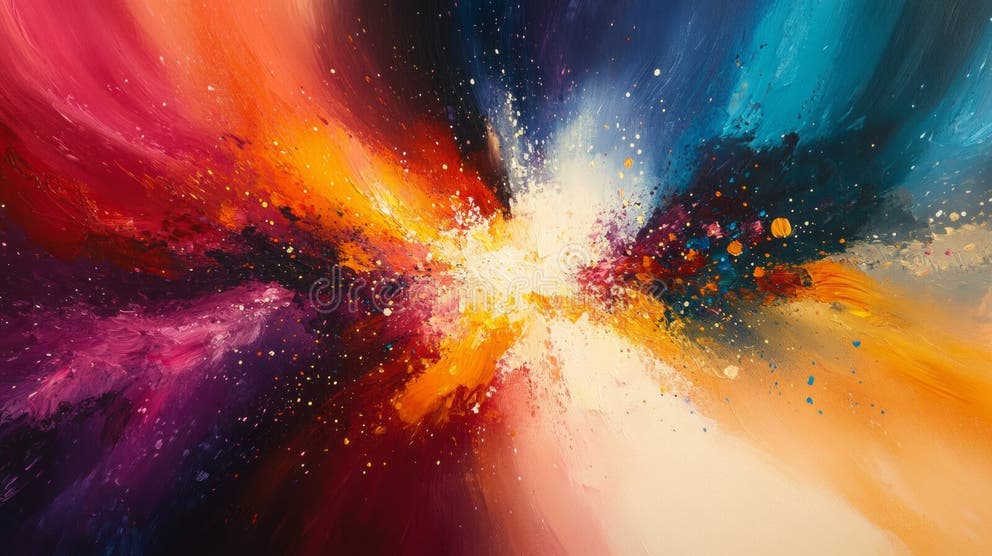 Vivid Colors Exploding from the Center Creating an Abstract ...
