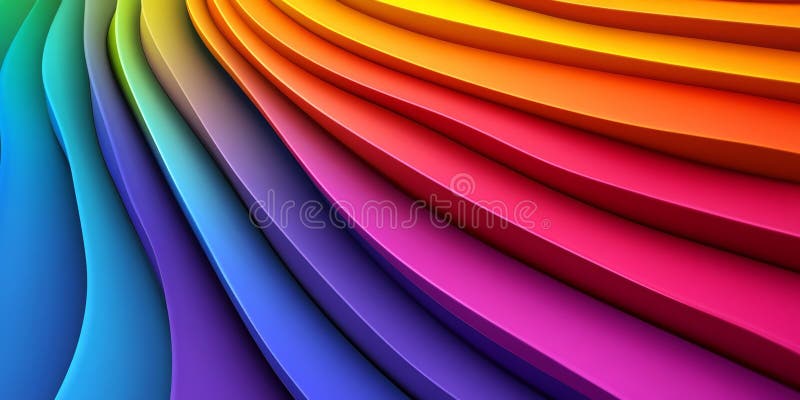 Vivid Colors and Lines of an Illustrated Rainbow Seamlessly Blended ...
