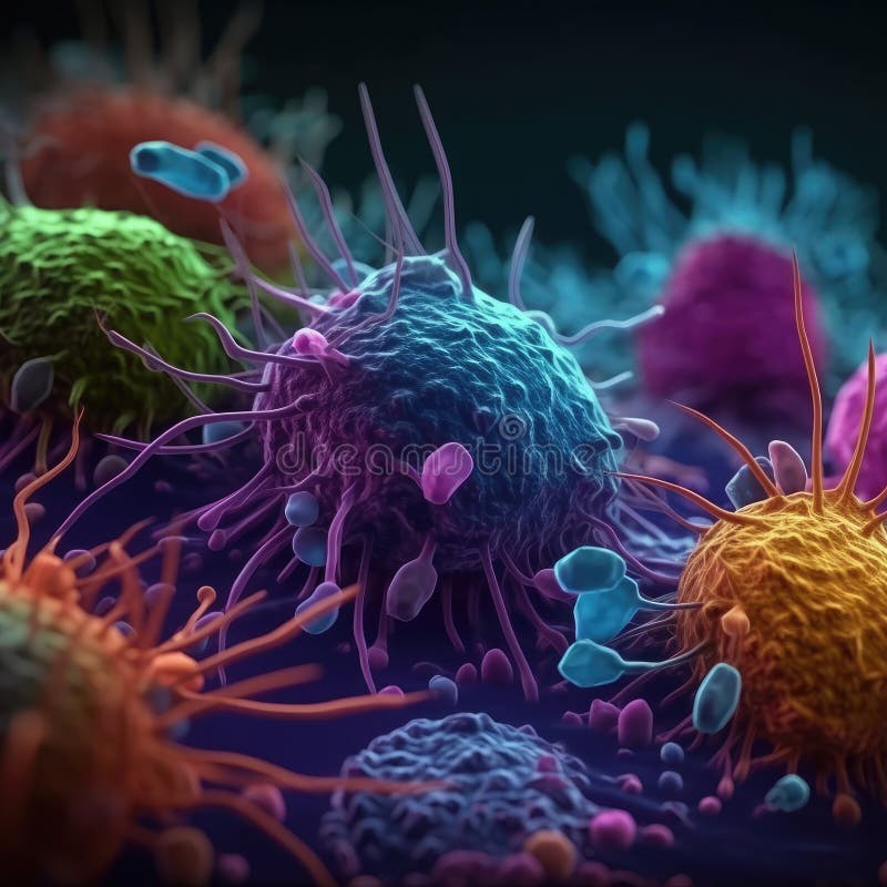 Vivid Colors of Microscopic Viruses in 4K Resolution. Ideal for Medical ...