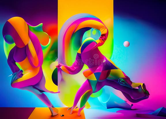 Vivid Colors, Movement and Flow, Impressive Stock Illustration ...