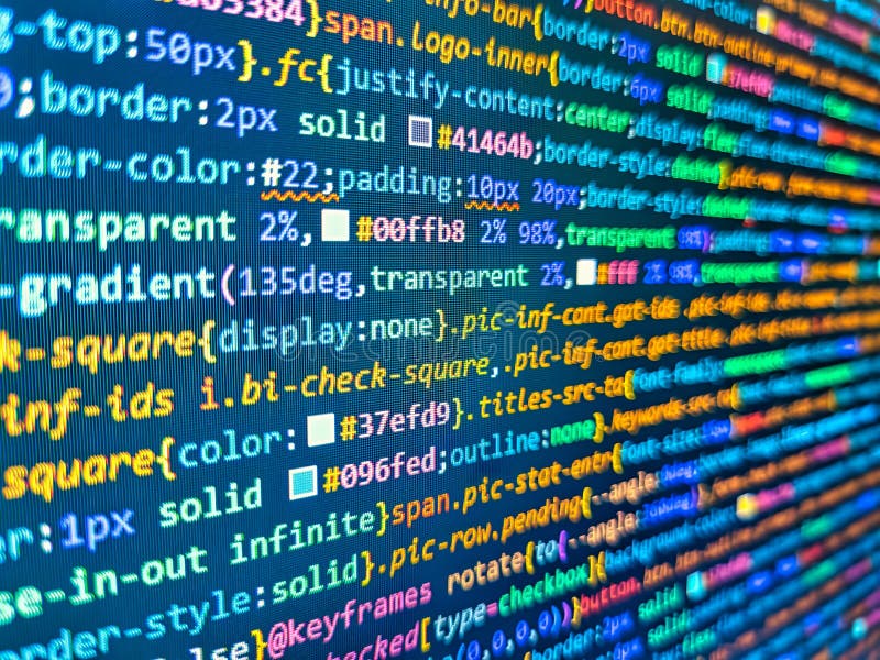 Vivid Colors. Source Code Close-up. Website Development. Coding ...