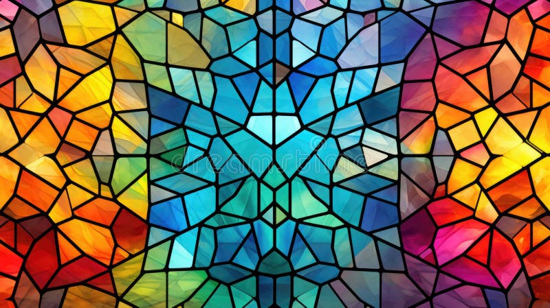 Vivid Colors of Stained Glass Mosaic Window Form a Captivating ...