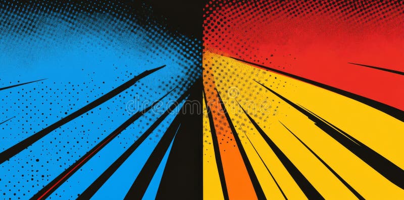 A Vivid Comic Book Setting with Strong Colors and Lively Panel ...